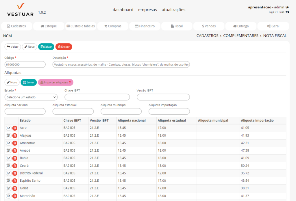 Como cadastrar o NCM? – Base de conhecimentos – Vestuar